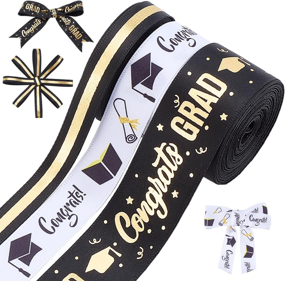 3 Rolls x 15 Yards Graduation Ribbons 2025 Grosgrain Ribbons Class of ...