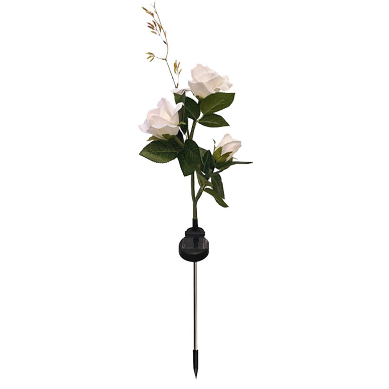 3 Rose Solar Powered Ground Mounted Lamps Courtyard Garden Courtyard ...