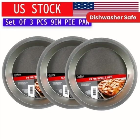 3 Round 9Inch Cake Pan Pie Pan- Cake Pans Non-Stick Cake Baking Pans ...