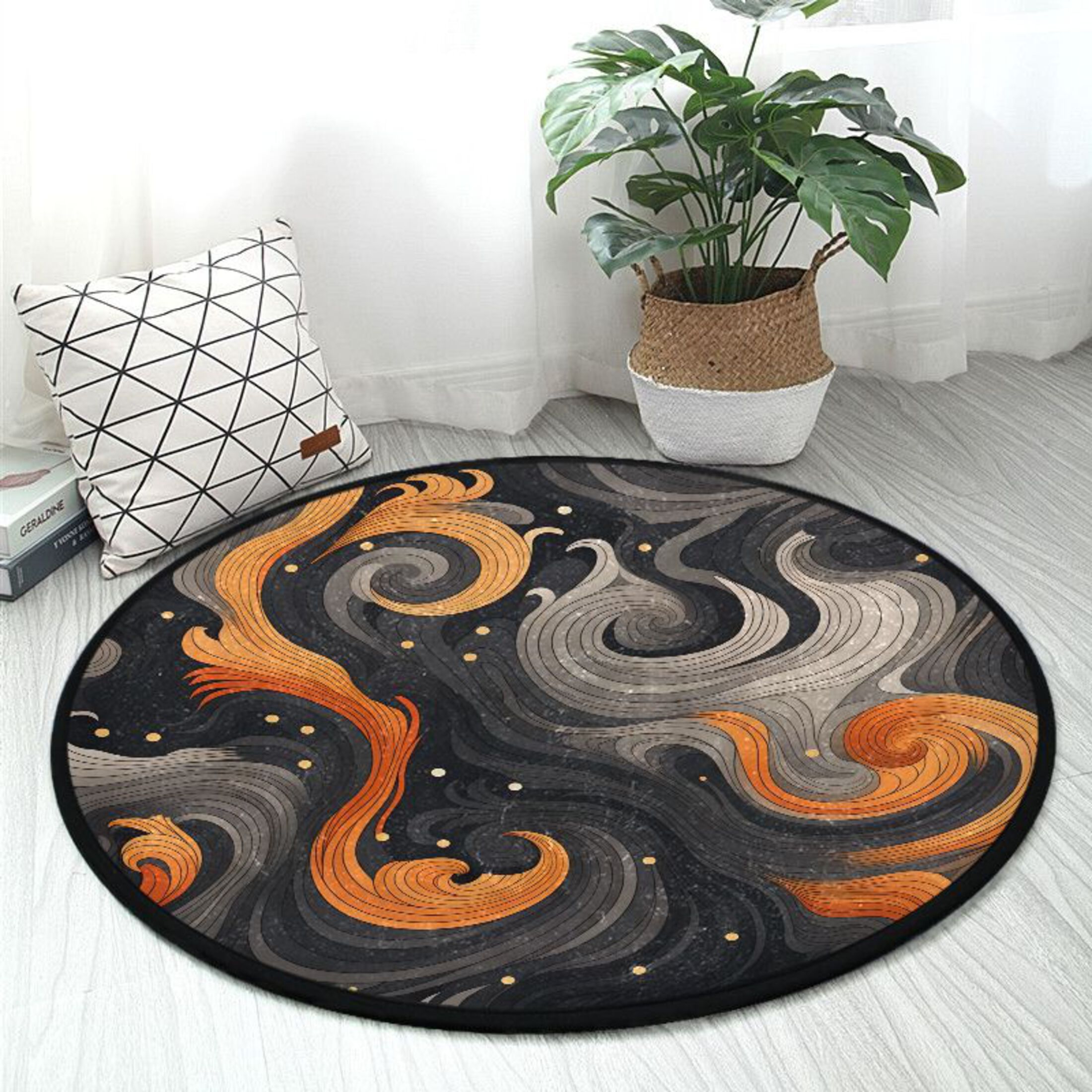 3' Round Area Rugs Plush Rug Non-Slip Door Mats Bedroom Living Room ...