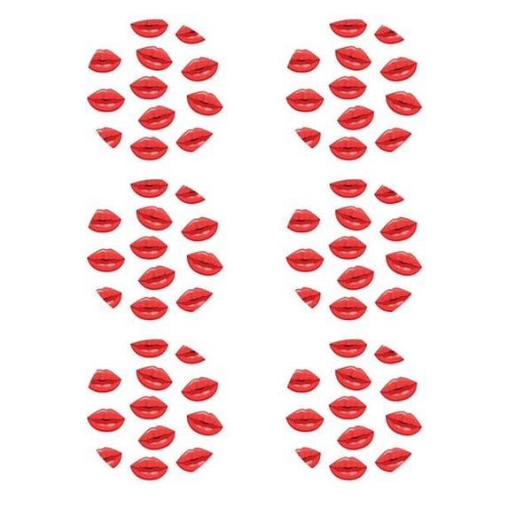 3" Round Pre-Cut Red Kissy Lipstick Pattern Edible Image Photo Cupcake ...