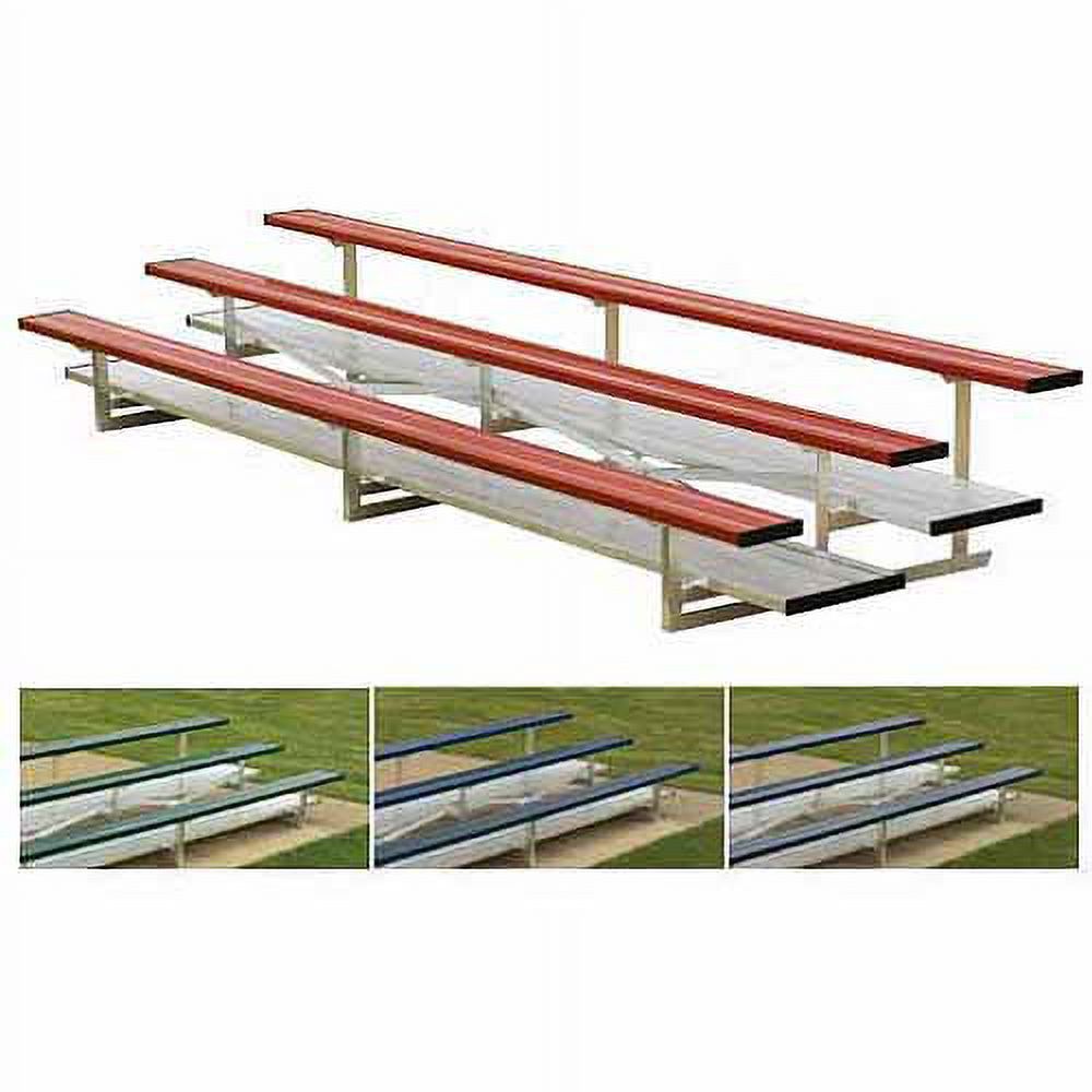 3-Row 15'L, Red Powder-Coated Bleacher - Walmart.com