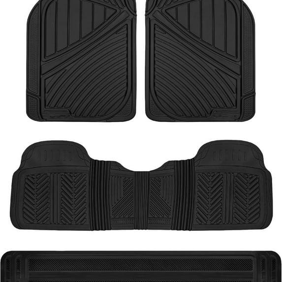 3 Row Odorless Rubber Floor Mats & Liners for Car SUV Van, Durable ...