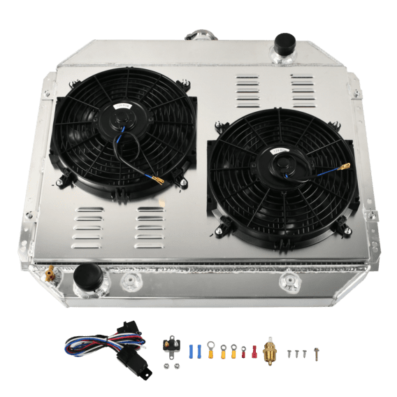 3 Row Radiator w/ Shroud Fan+Relay for 1966-1979 Ford F100 F150 F250 ...