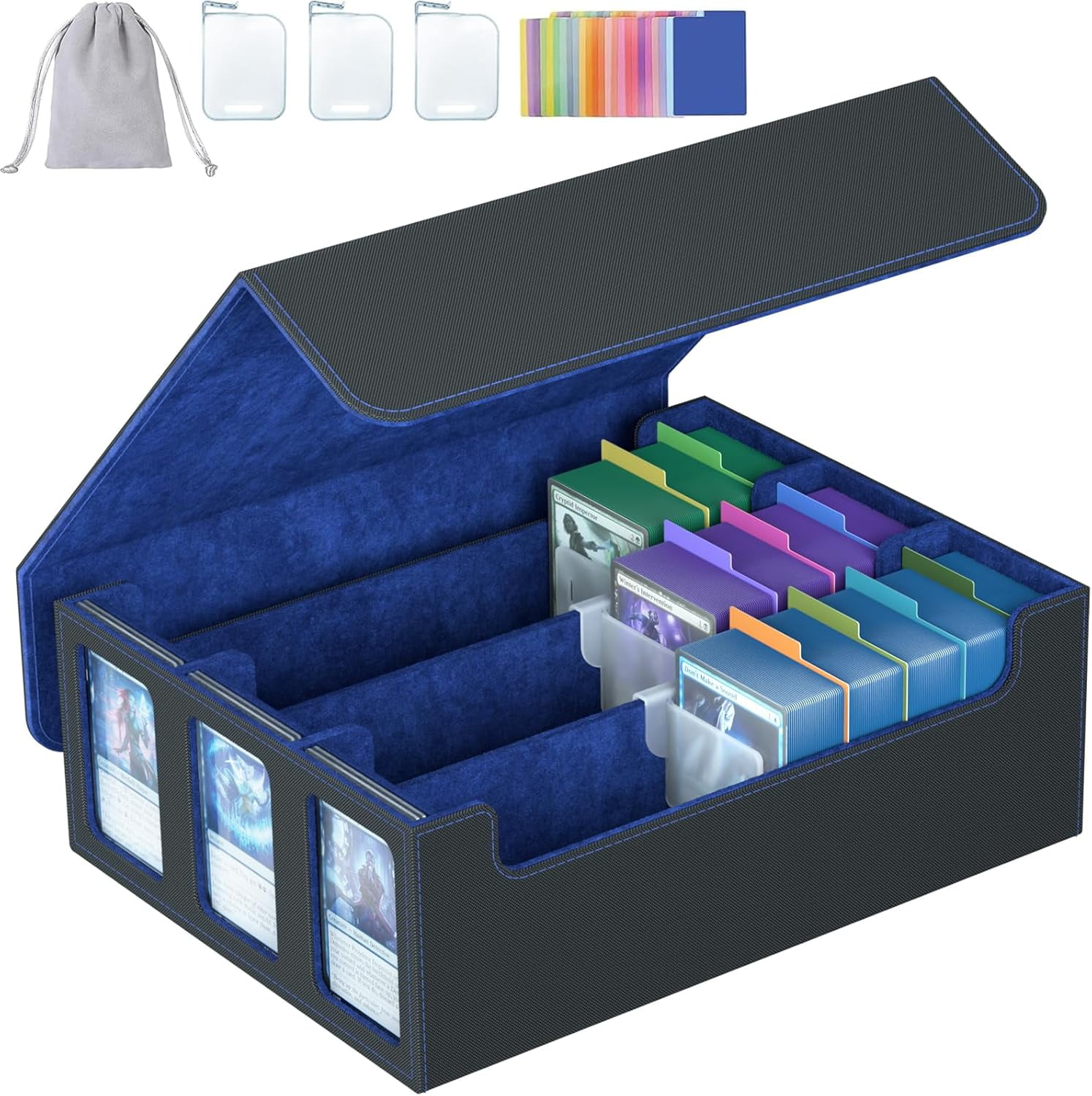 3-Row Trading Card Storage Box, Bulk Cards Case for 2400+ Mtg tcg Magic ...