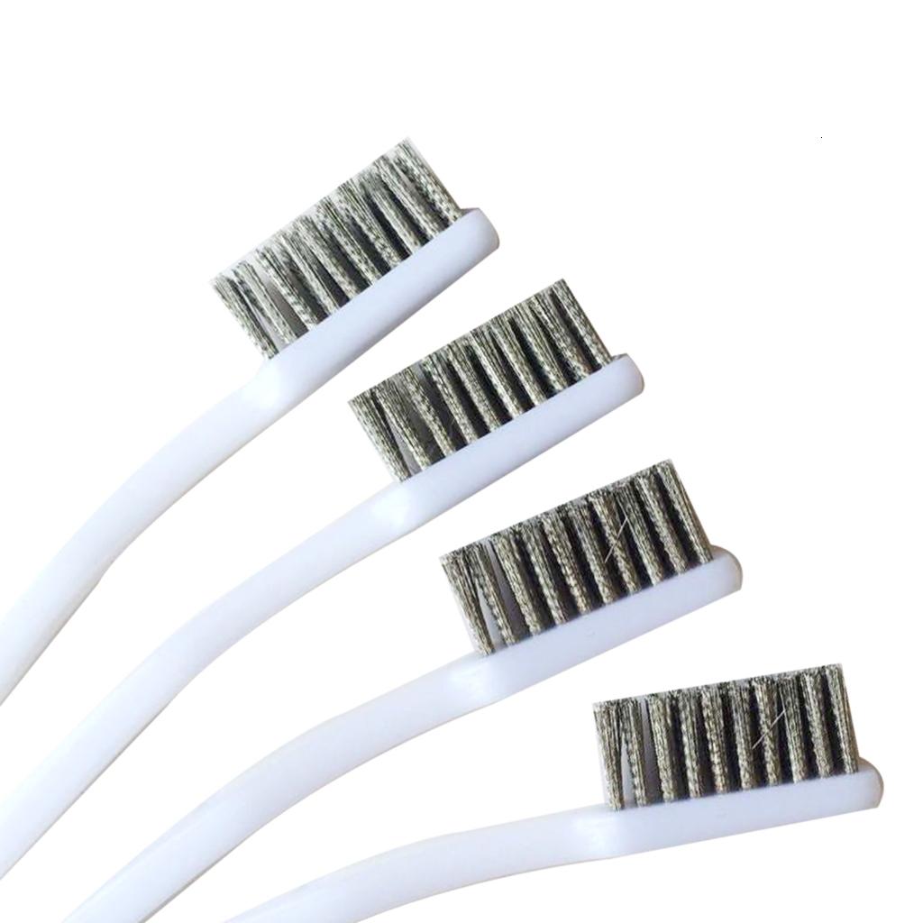 3 Row Wire Brush Steel Copper Nylon-Cleaning Polishing Metal Rust Paint ...