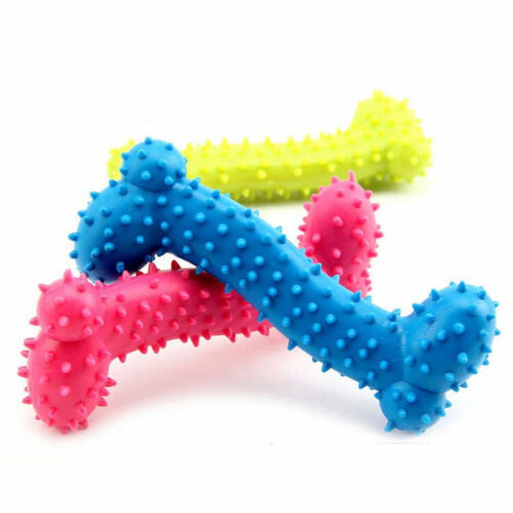 3 Rubber Dog Toys Chew Bones Teething Strong Long Lasting Puppy Play ...