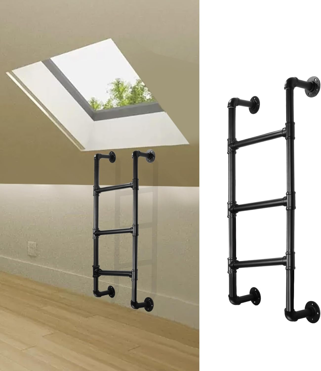 Metal Ladder 7ft Heavy Duty Bunk Bed Ladder - Wrought Iron Wall-to ...