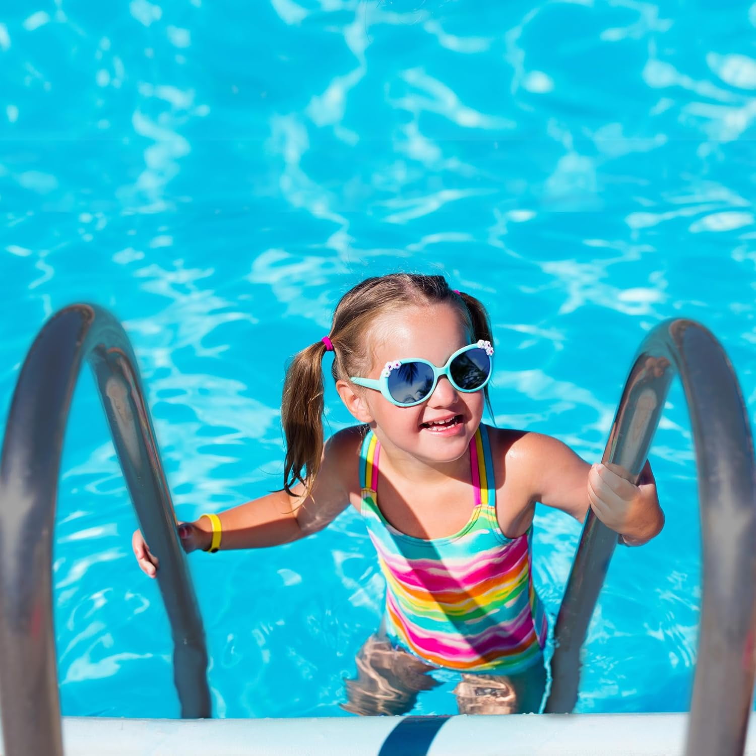 3 Rung Metal Pool Ladder with Polymer Coating for Inground Pools ...