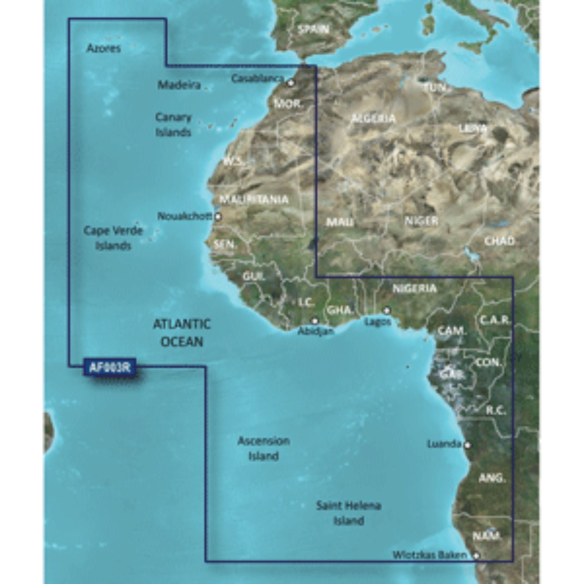 BlueChart g2 Vision Western Africa - Maps - for GPSMAP 40XX, 420, 42XX ...