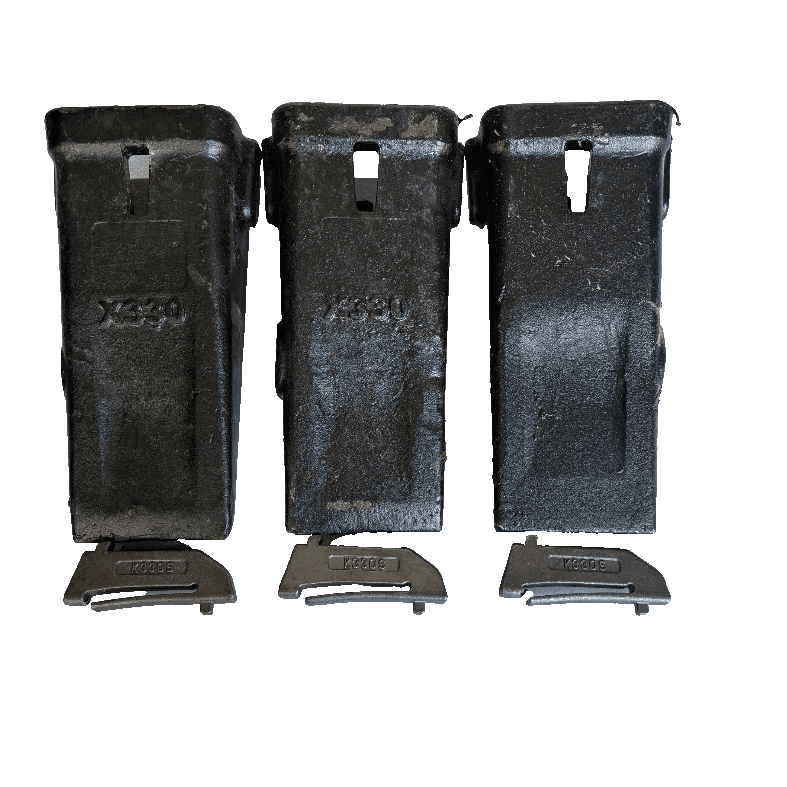 3 SET X330 Bucket Teeth W/ K330S Spring Flex Pin Skid Steer Backhoe ...