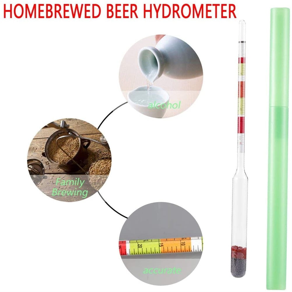 3 Scale Hydrometer Alcohol Brix Meter 3 in 1 Densimeter for Wine Beer ...