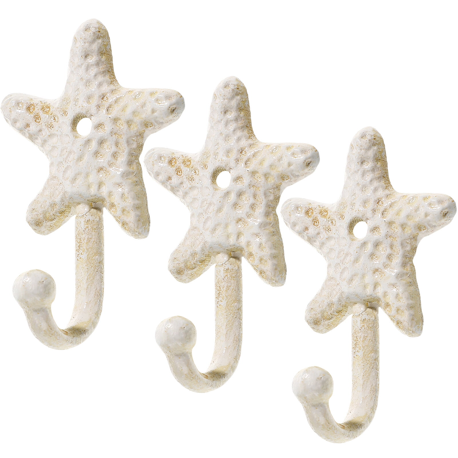 3 Sea Star Hooks for Coat Clothes Key Hat - Walmart.com
