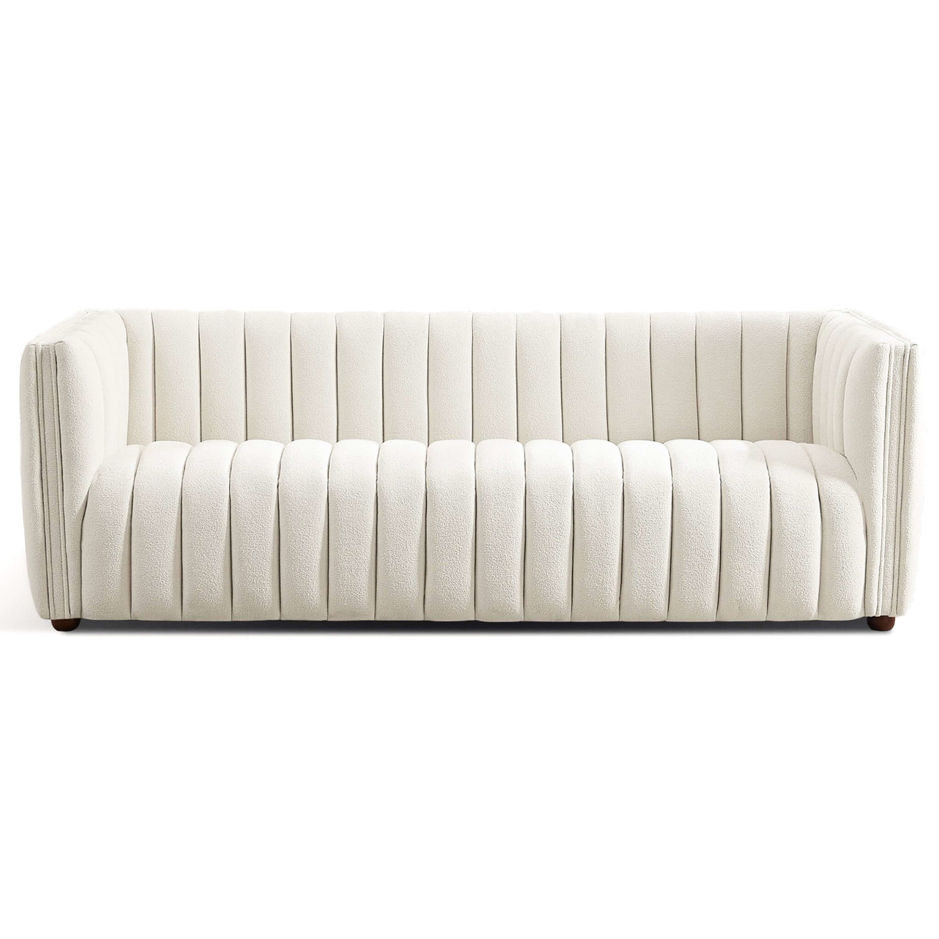 3-Seat Ivory Boucle Sofa | Ideal for Various Living Areas | Built with ...