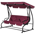 3-Seat Outdoor Swing Chair, Patio Glider with Canopy, Cushions ...