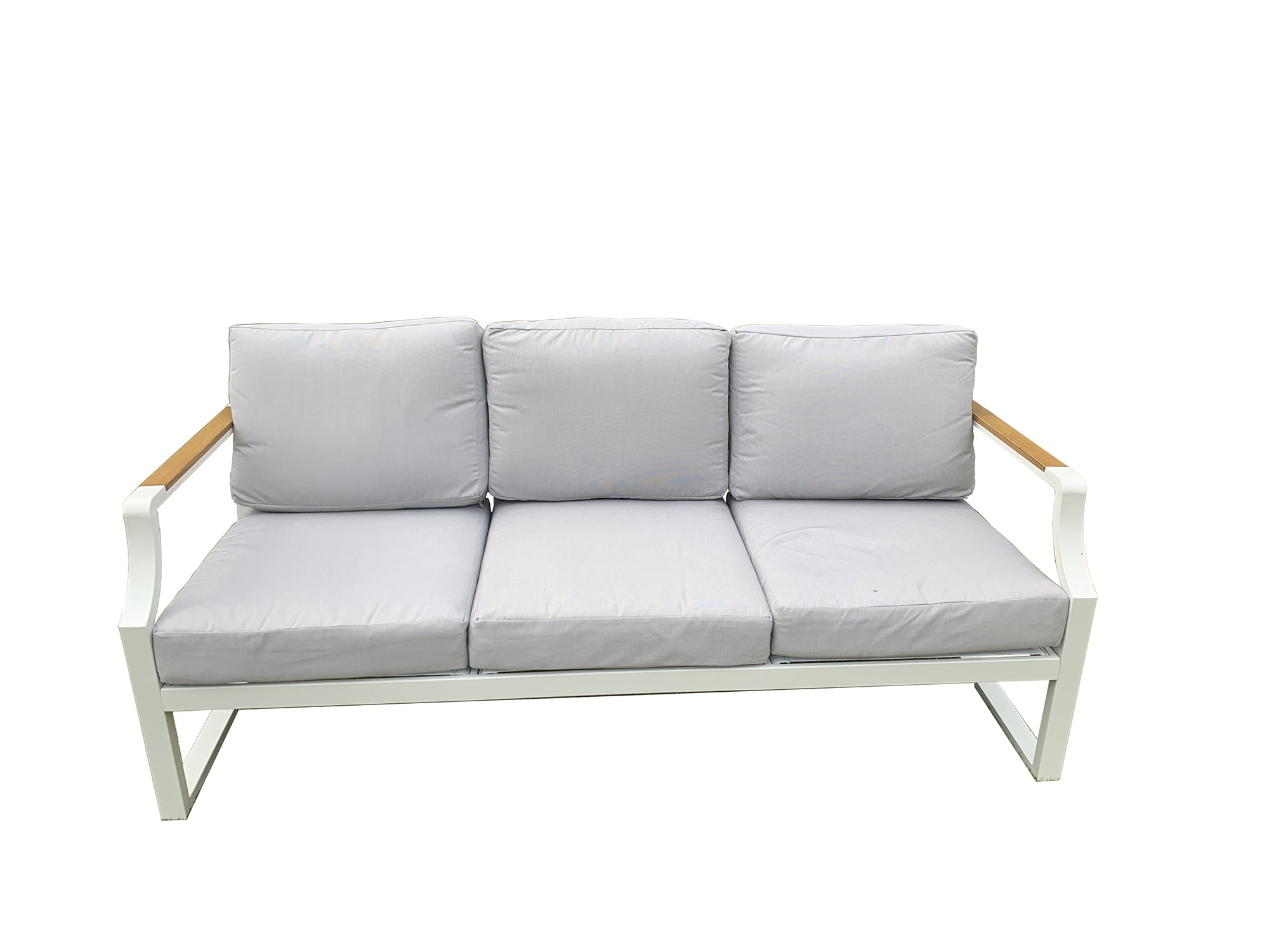 3-Seat Patio Couch All-Weather Outdoor Conversation Sofa Aluminum Frame ...