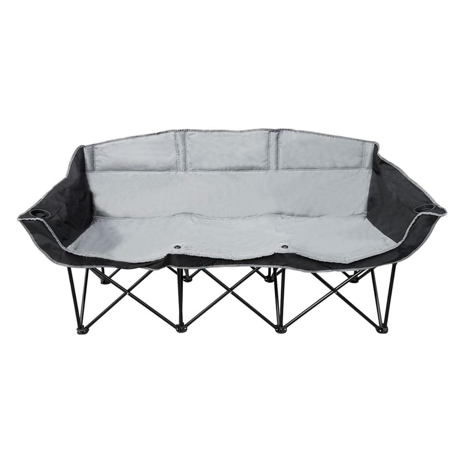 3 Seat Portable Folding Bench/Couch - Black/Gray - Walmart.com