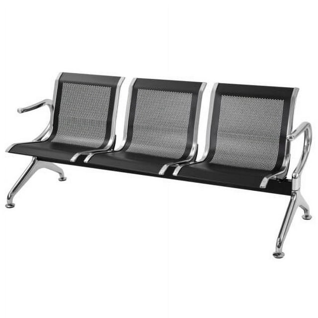 3 Seat Reception Chair Waiting Room Bench w/ Arm for Airport Office ...