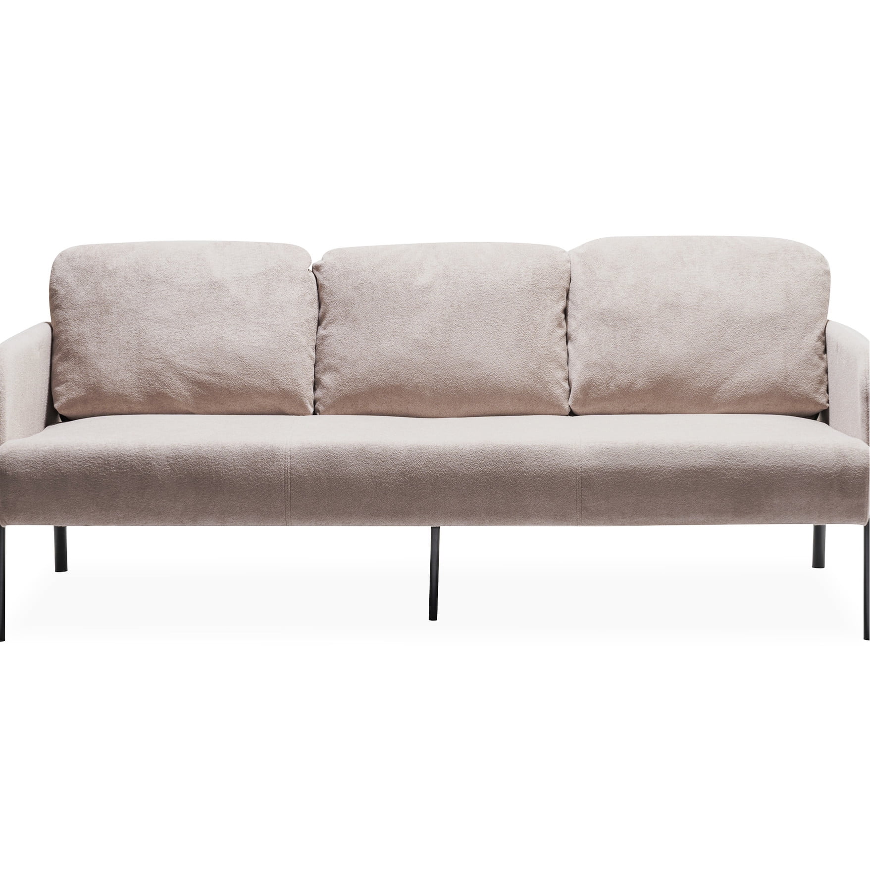 3 Seat Sofa in Beige - Foam Filler - Small Home Areas - Comfortable ...