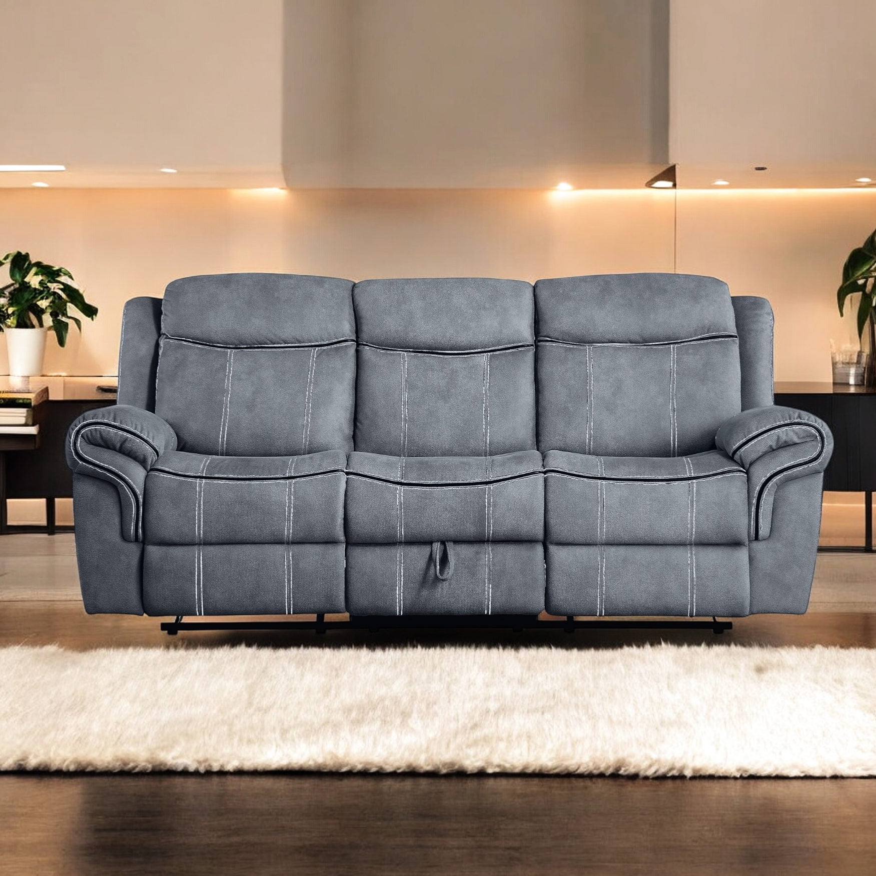 3-Seat Sofa with Reclining Motion and Built-in USB Charger / Enjoy ...