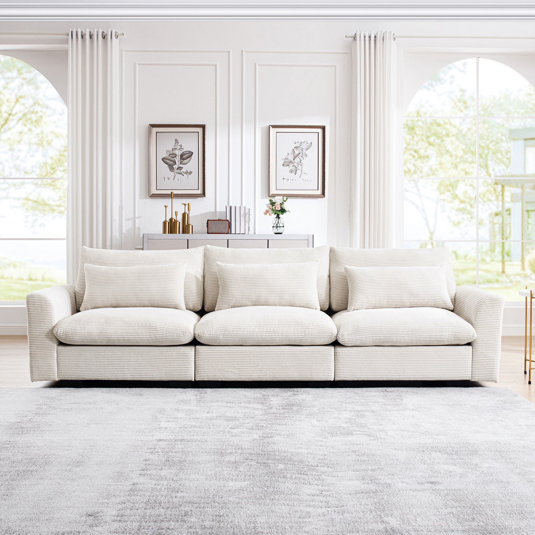 3 - Seater, Beige Fabric - Create 10 Sofa Combinations - Bedroom ...