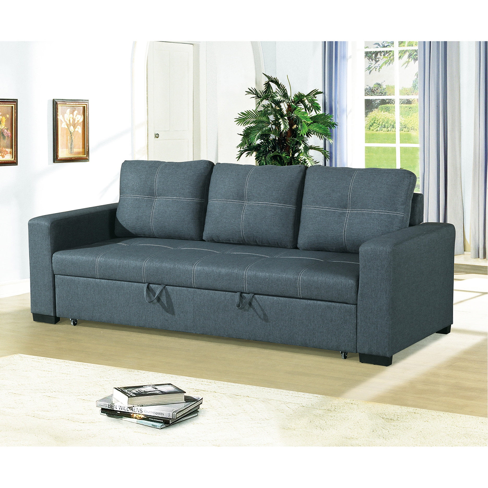 3 - Seater Polyfiber Sofa / Convertible Function for Multi - use ...