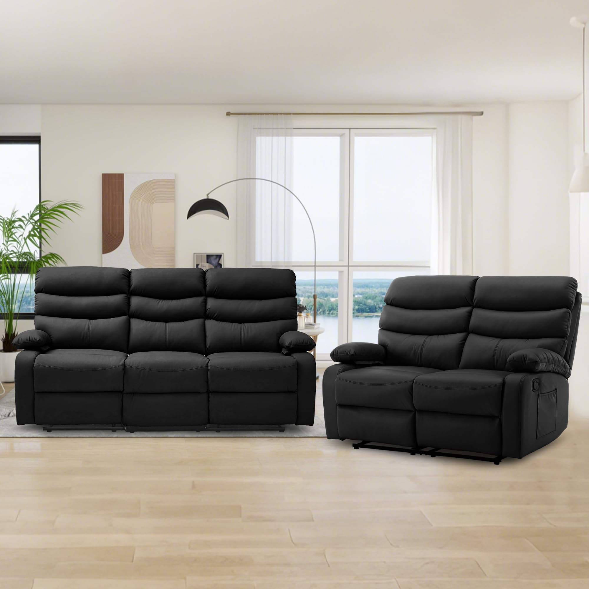 3 Seater Reclining Sofa, Loveseat Recliner Sofa Set, Home Theater ...
