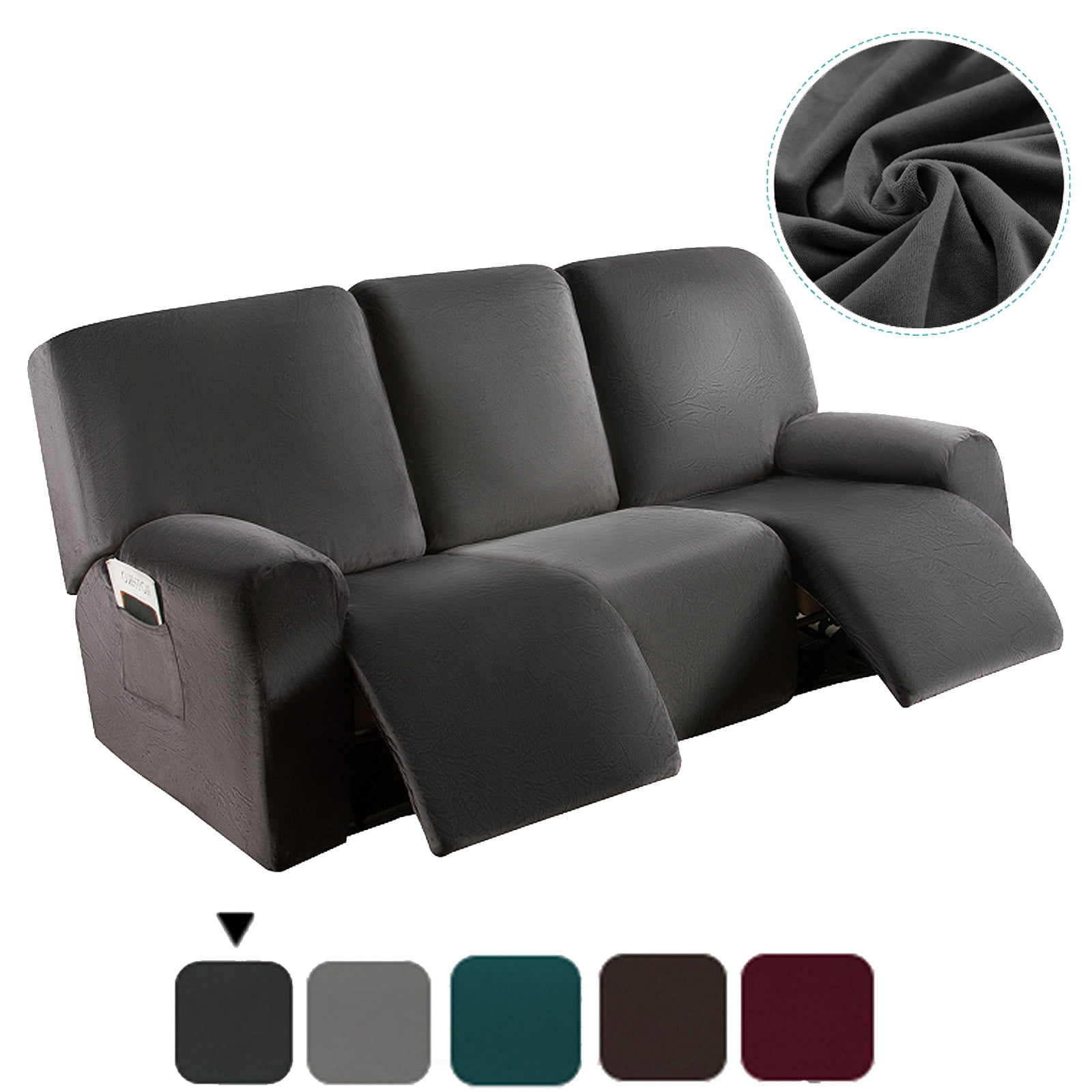 3-Seater Stretch Recliner Chair Cover Elastic Armchair Sofa Couch ...