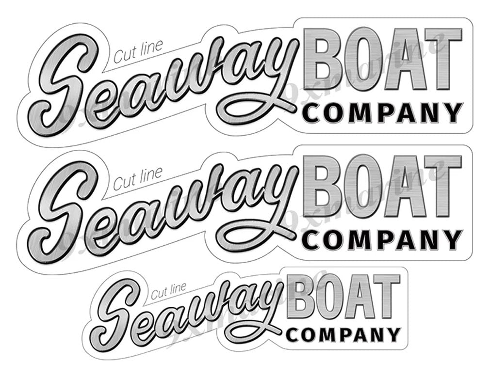 3 Seaway Boat Stickers. Brushed Metal Style - Walmart.com