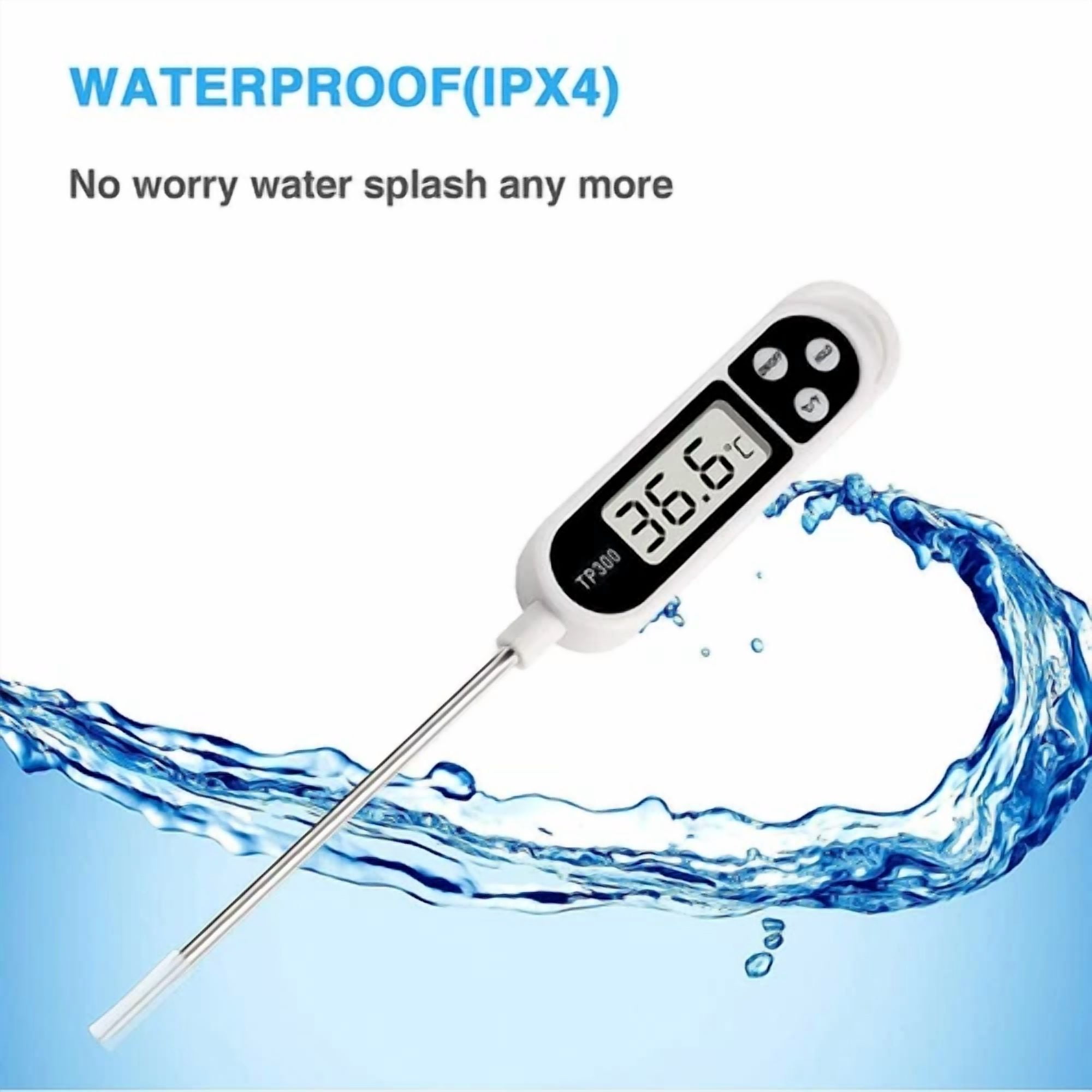 3-Second Instant Read Waterproof Kitchen Thermometer, Easy-To-Read ...