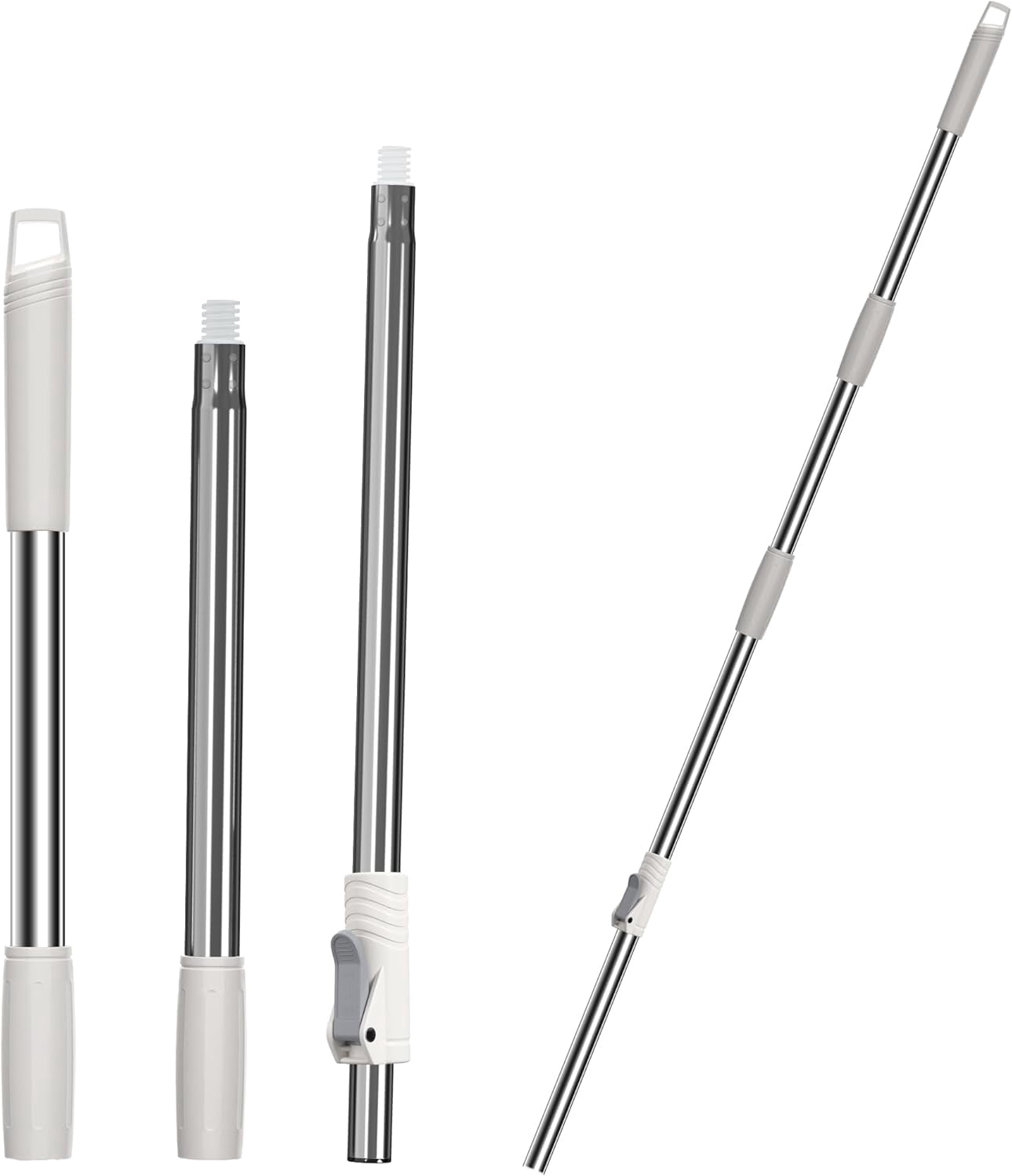 3-Section 35-to-61 Inch Spin Mop Extended Replacement Handle Compatible ...