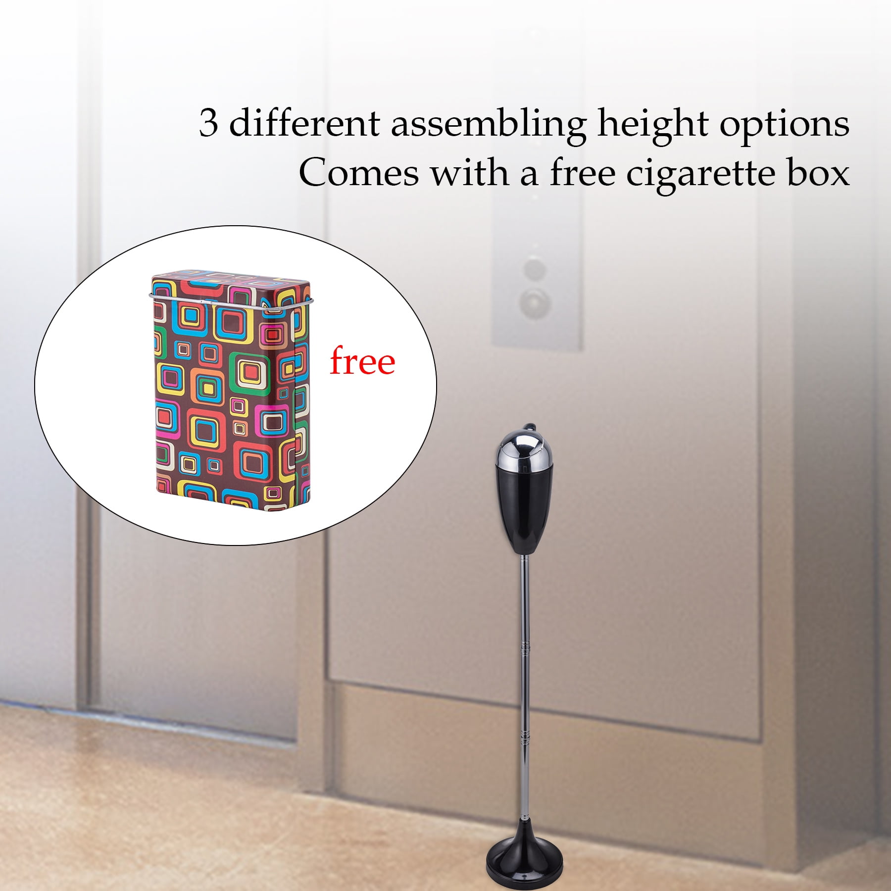3-Section Design Antique Outdoor Floor Ashtray Stands Height Adjustable ...