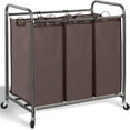 3 Section Laundry Sorter, 3 Bag Laundry Hamper Cart with Heavy Duty ...