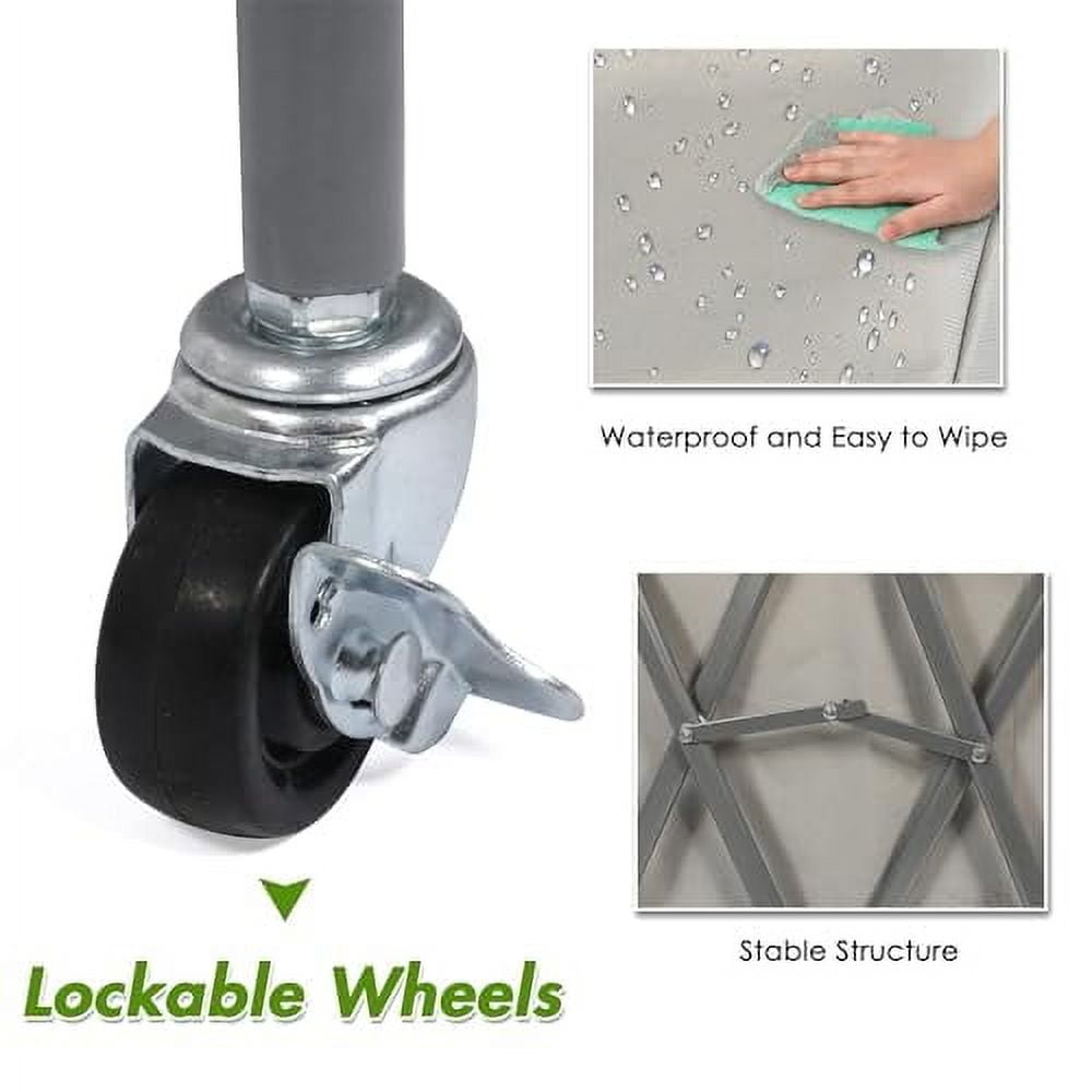 3 Section Laundry Sorter Foldable,220L Large Collapsible Laundry Basket ...