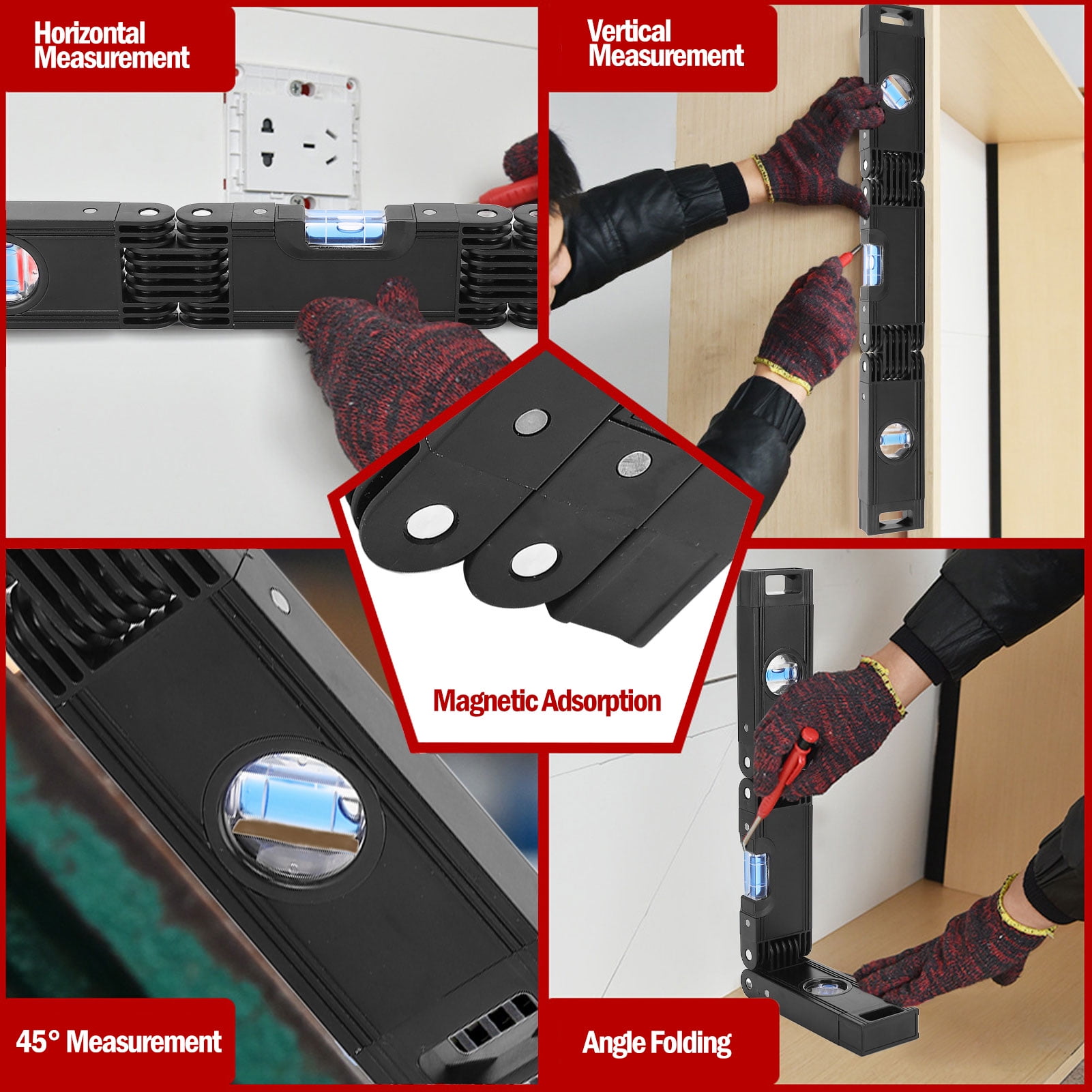 3,Section Magnetic Folding Level, High Accuracy Aluminum Alloy for ...