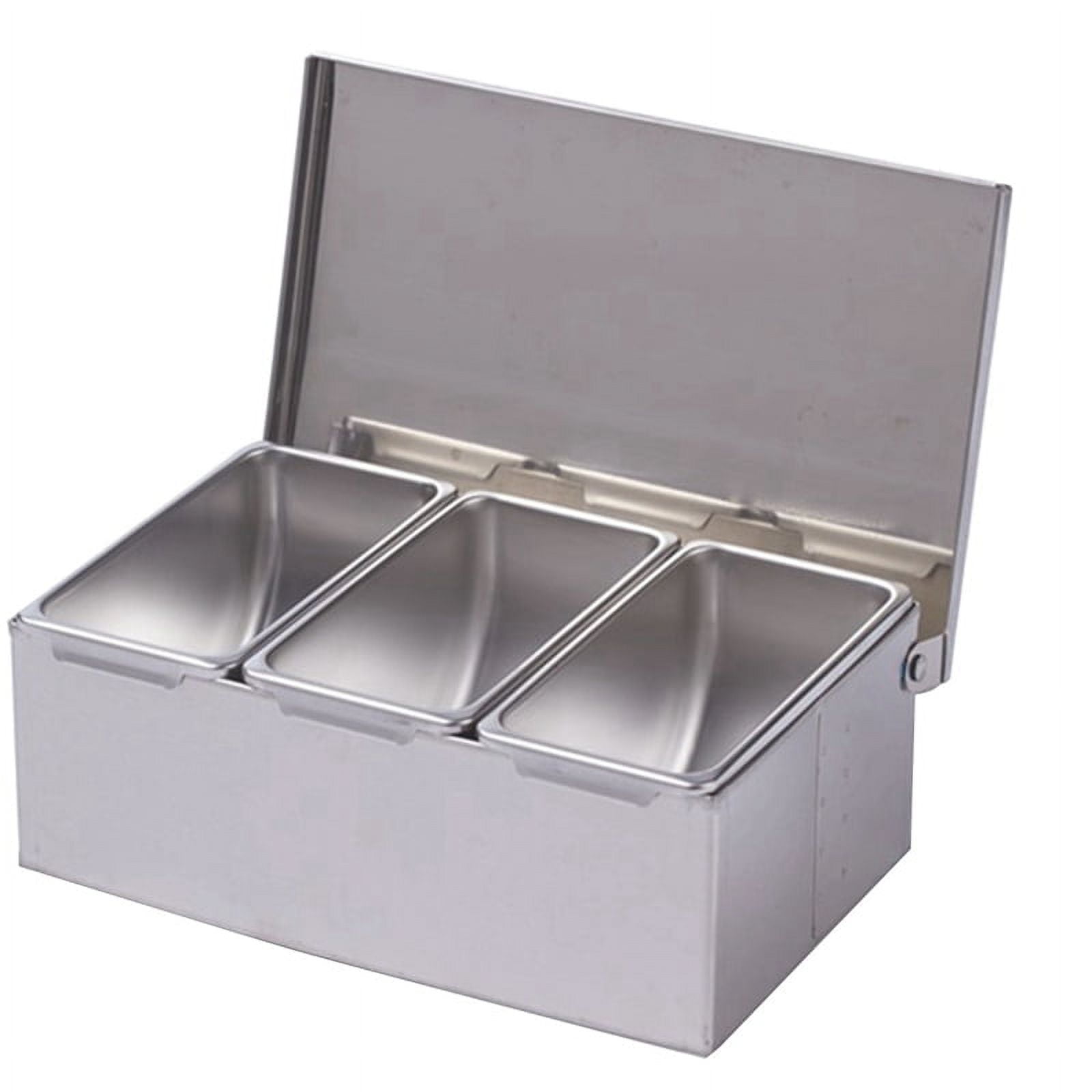 3 Section Seasoning Box Stainless Steel Ingredients Box Cheese Sauce ...