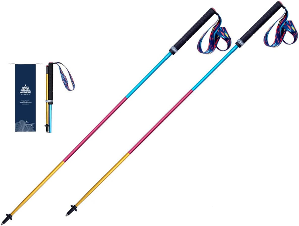 3 Section Trekking Poles Lightweight Aluminium Walking Poles Adjustable ...