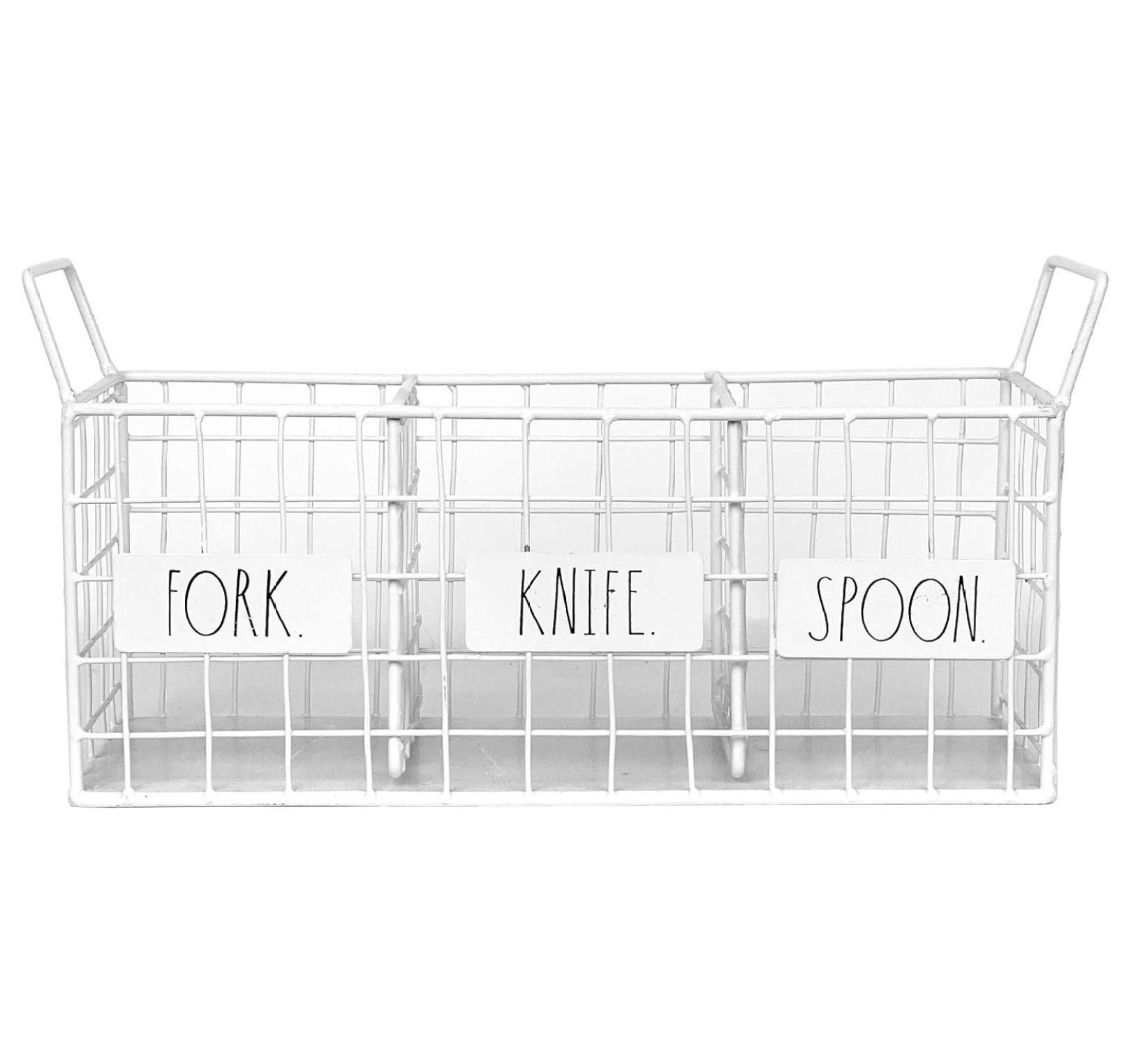 3 Section Utensil Holder – Metal Wire Basket Organizer for Silverware ...