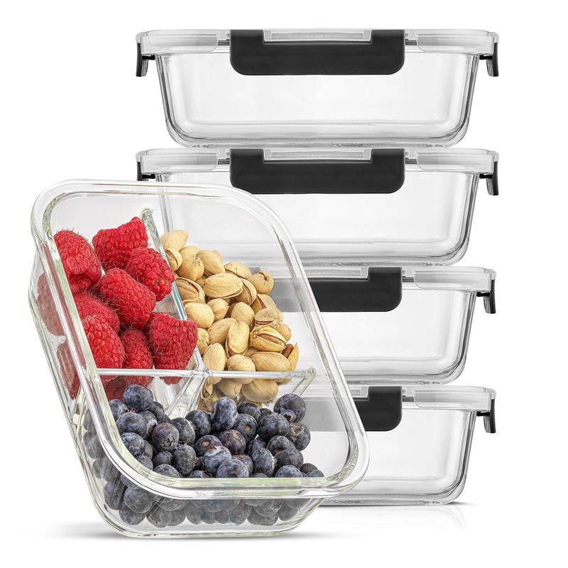3-Sectional Meal Prep Food Storage Containers - Walmart.com