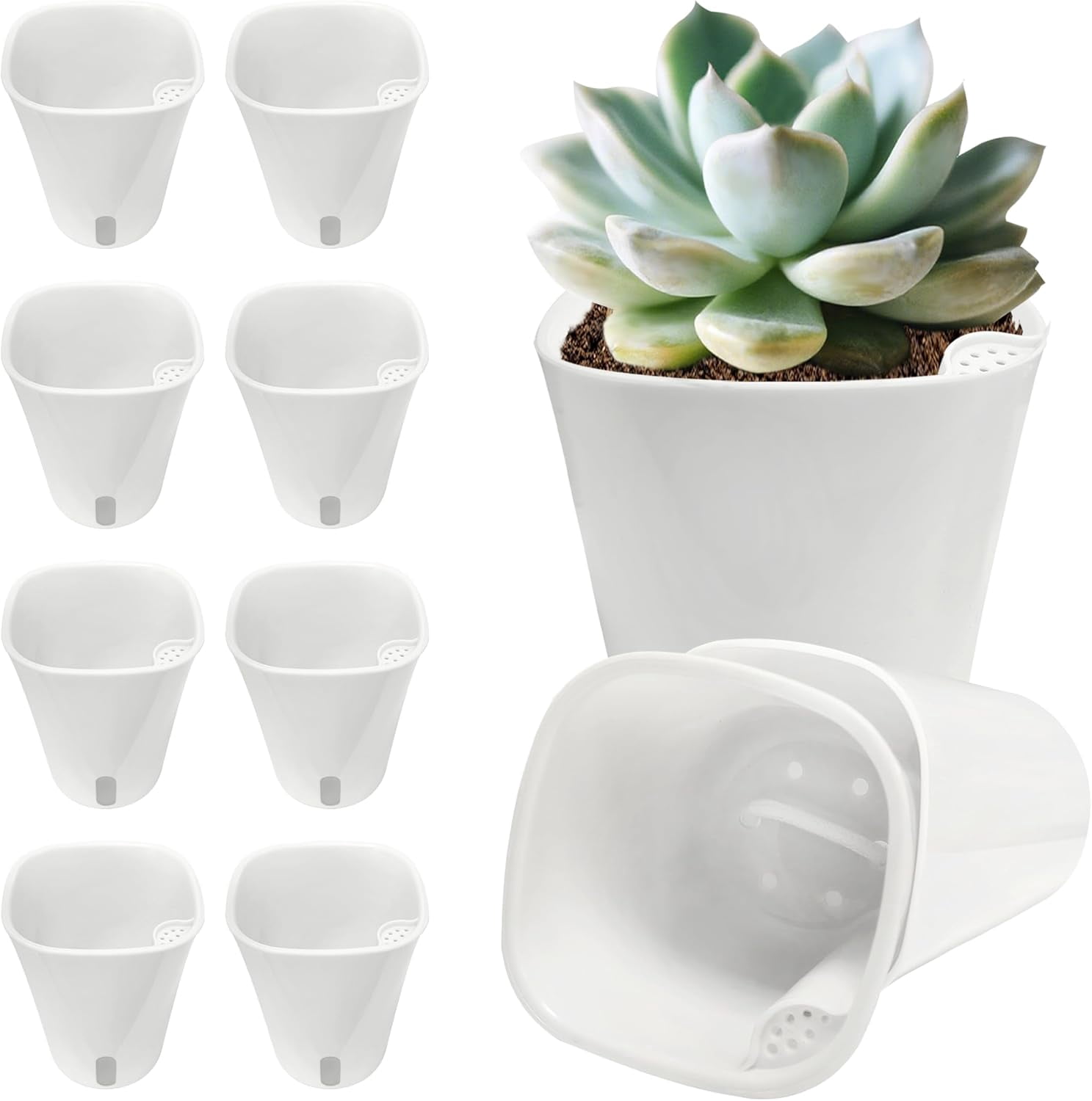 3" Self Watering Pots - 10 Sets Planter Pots for Indoor Plants With ...