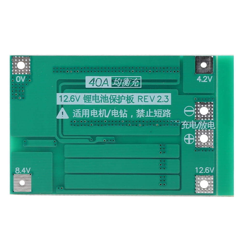 3 Series DC12.6V-13.6V, 40A with Mini BMS Protection Board 18650 ...