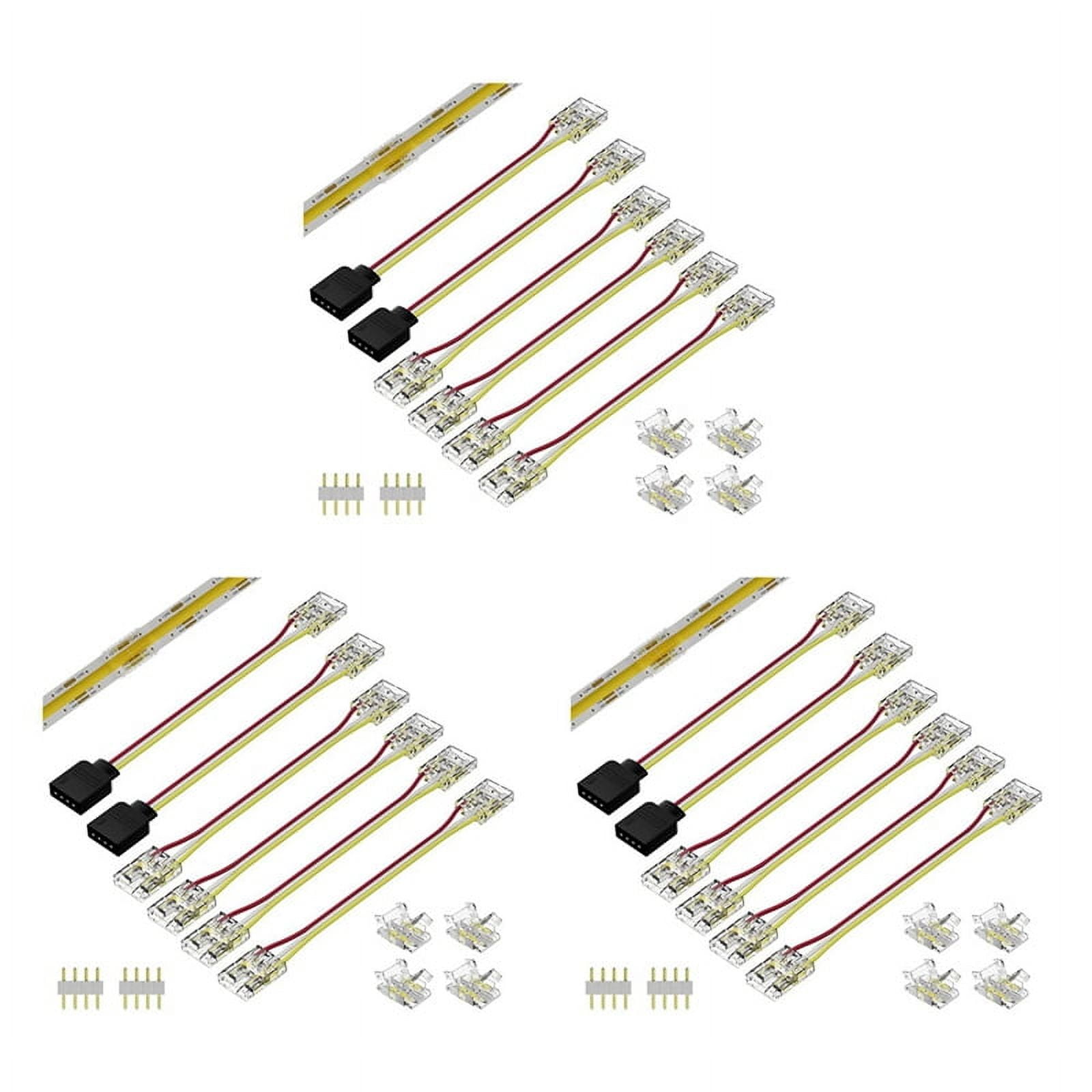 3 Set 10mm Connectors for CCT Tunable COB LED Strip Light 3 Pin ...