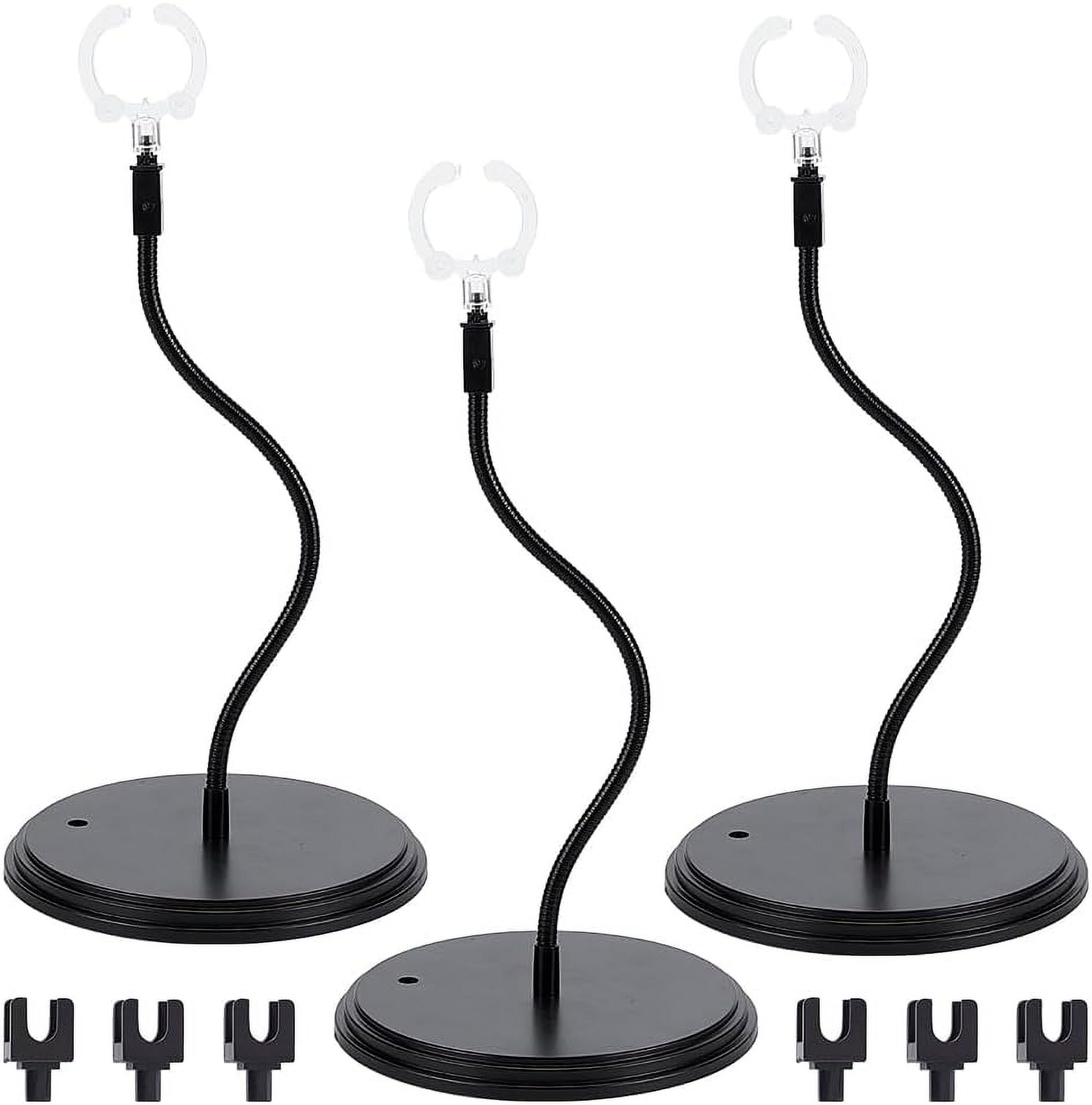 3 Set 3 Pack Action Figure Stand Black Plastic Round Base with Metal ...