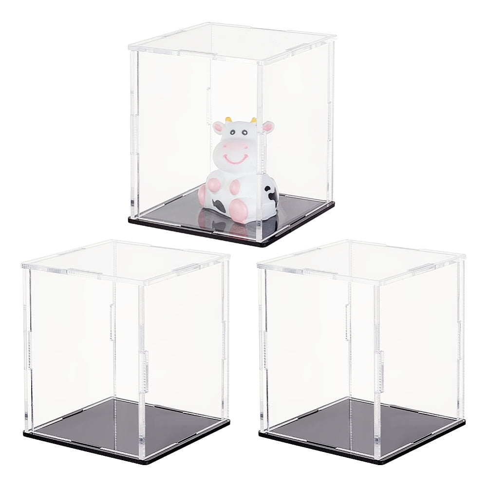 3 Set 3 Pack Clear Acrylic Display Case Assemble Collectibles Box ...