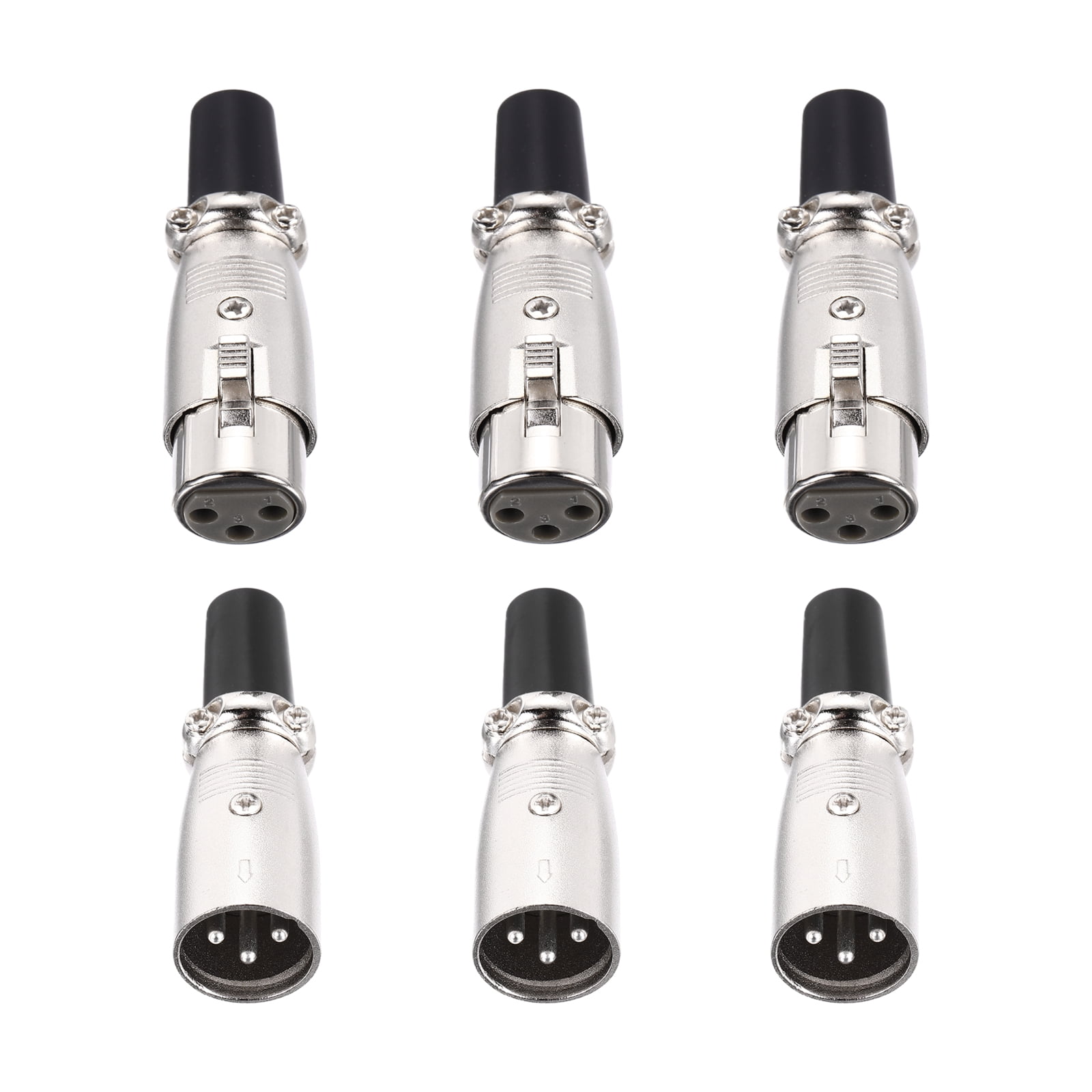 3 Set 3 Pin XLR Connector, Male Female Plug Microphone Cable Connector ...