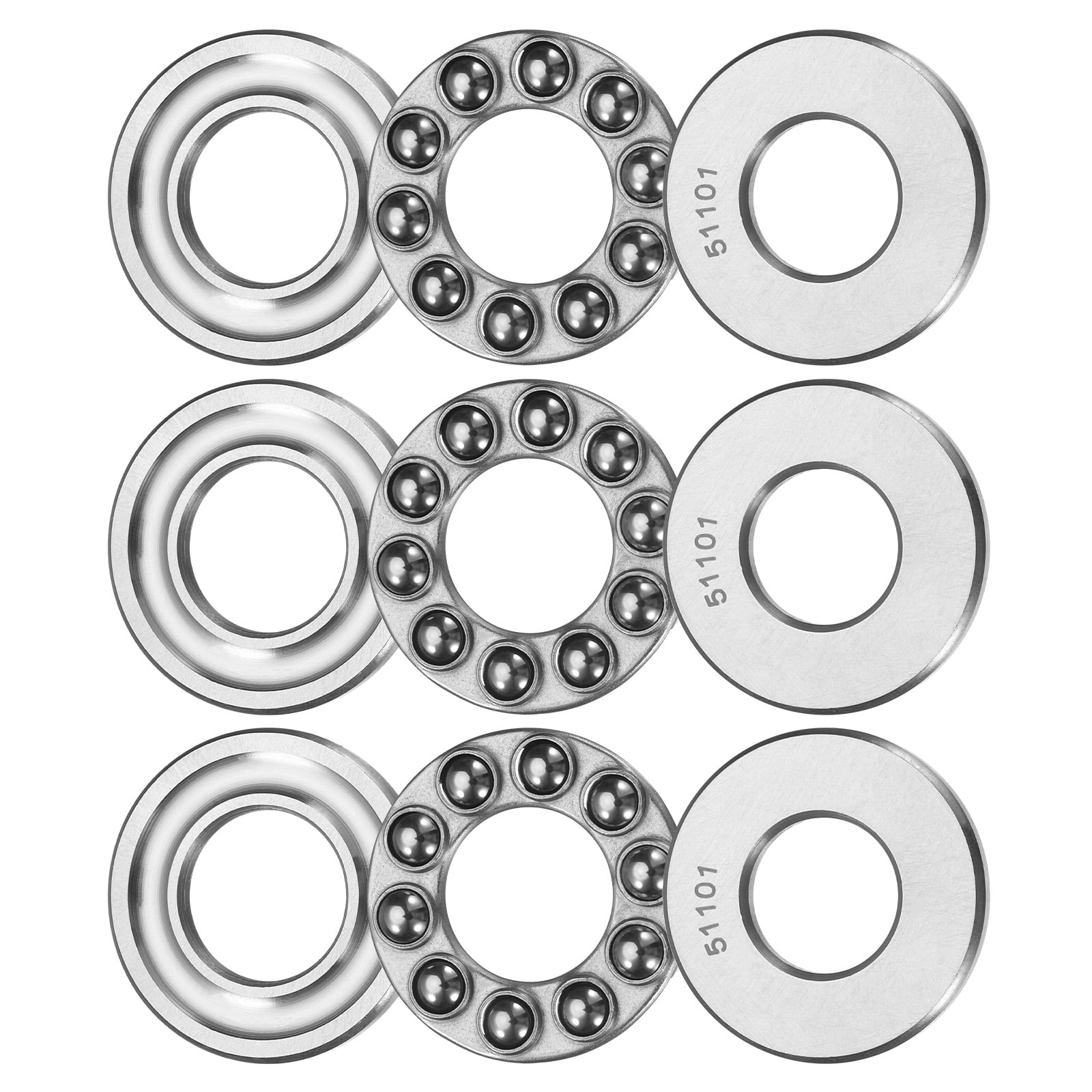 3 Set 51101 Thrust Ball Bearings 12 x 26 x 9mm Plane Axial Ball Bearing ...
