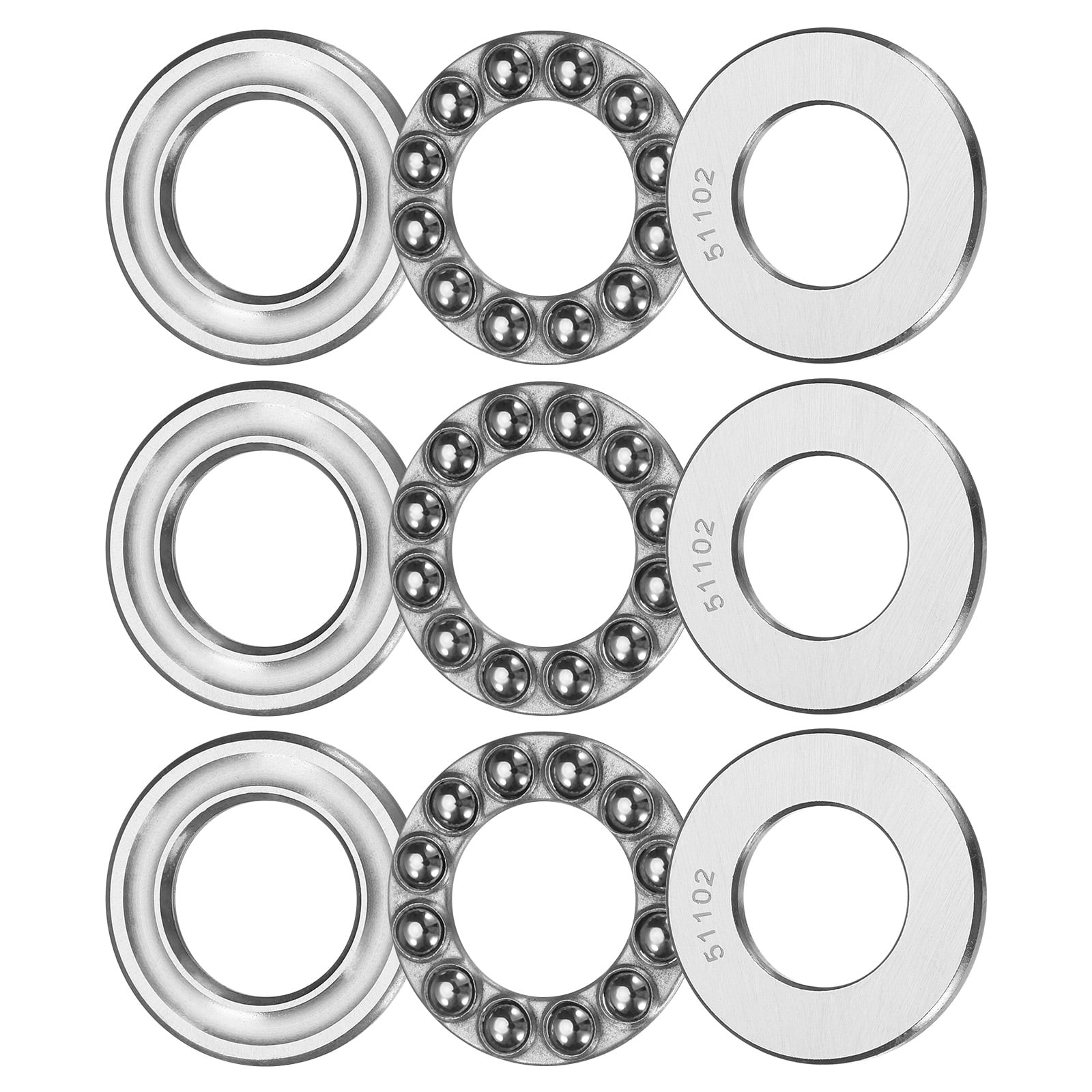 3 Set 51102 Thrust Ball Bearings 15 x 28 x 9mm Plane Axial Ball Bearing ...