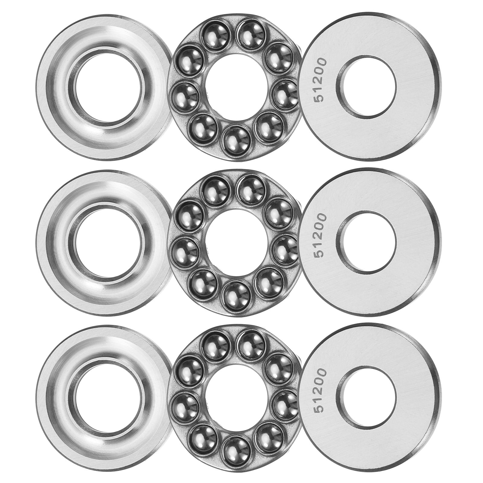 3 Set 51200 Thrust Ball Bearings 10 x 26 x 11mm Plane Axial Ball ...