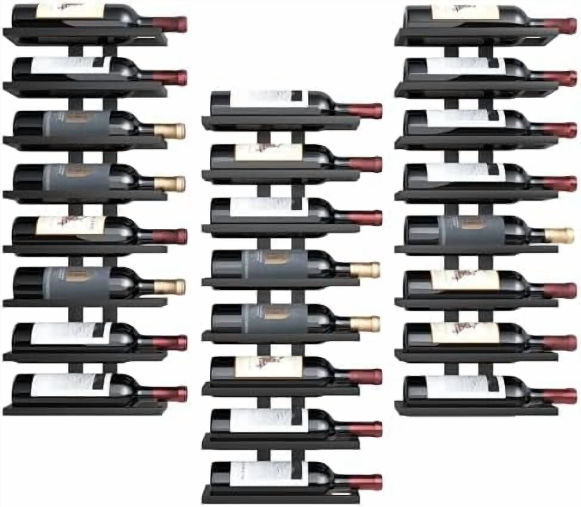 3-Set 8 Tier Wall Mount Wine Rack (24 Tiers), Wall Racks for Wine ...