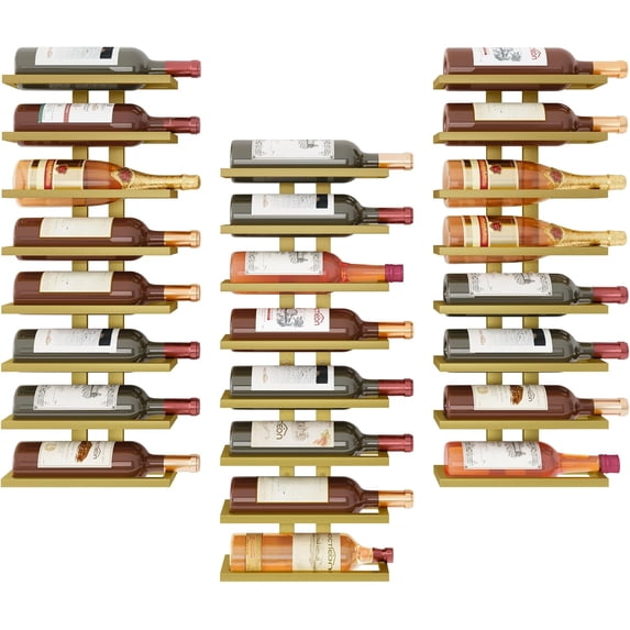 3-Set 8 Tier Wall Mount Wine Rack (24 Tiers), Wall Racks for Wine ...